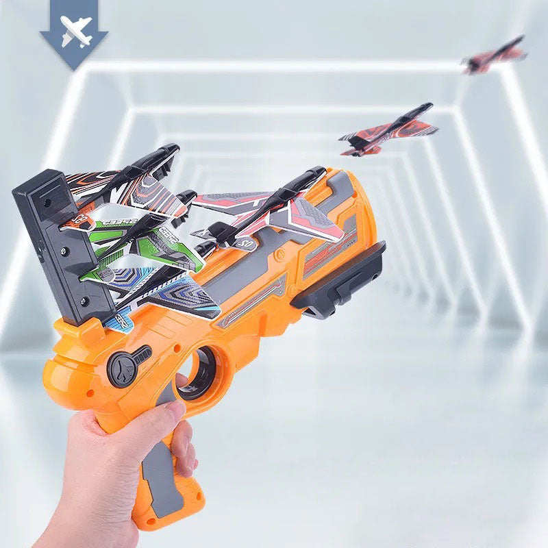 Foam Airplane Hand Throwing Ejection Aircraft Gun Launcher Bursting ...