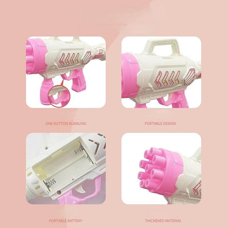 9-Hole Mini Rocket Bubble Machine Gatling Bubble Gun Blowing Bubbles C ...