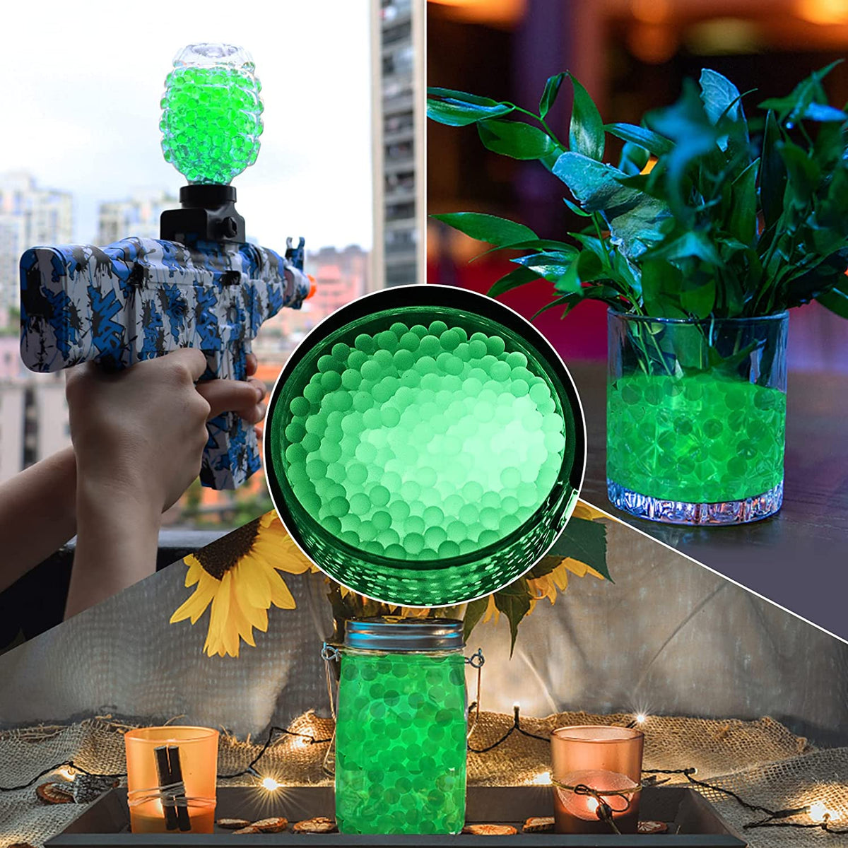 Luminous Water Balloon Bullets Gel Ammo (10000pcs, Bomb Bottle, 7-8mm ...