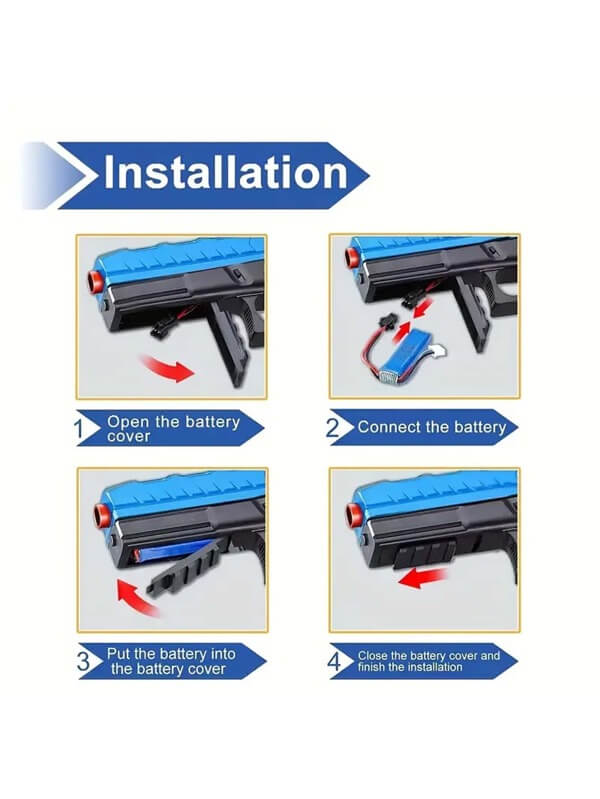 GLE 817 Electric Blowback Gel Ball Blaster Splat Gun With Three Clips ...