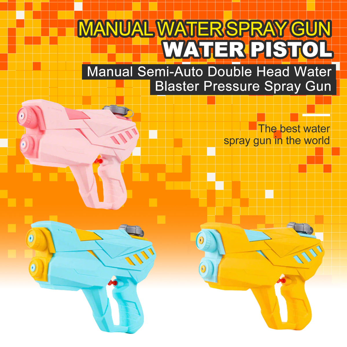 Manual Semi-Auto Double Head Water Blaster Pressure Spray Gun – Biu Blaster