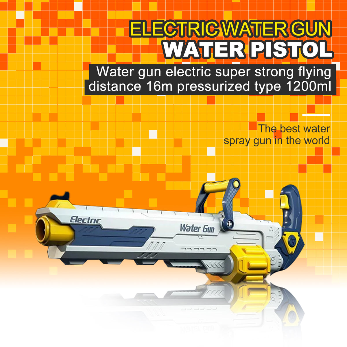 Water gun electric super strong flying distance 16m pressurized type 1 ...