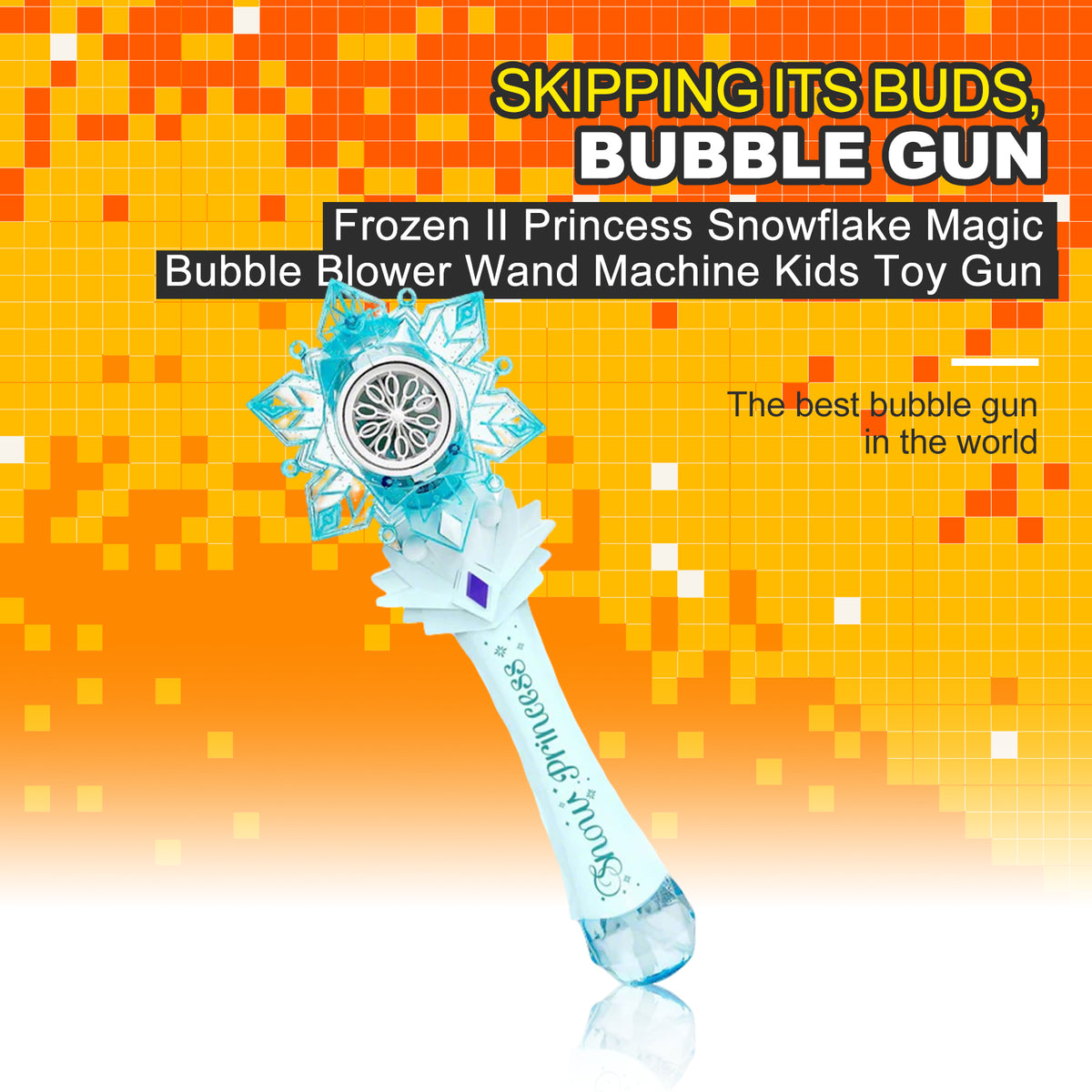Frozen II Princess Snowflake Magic Bubble Blower Wand Machine Kids Toy ...