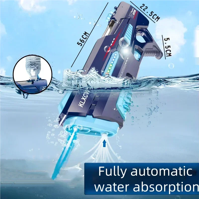 2024 Summer New Automatic Water Pistol Toy LED Automatic Water Gun Con ...