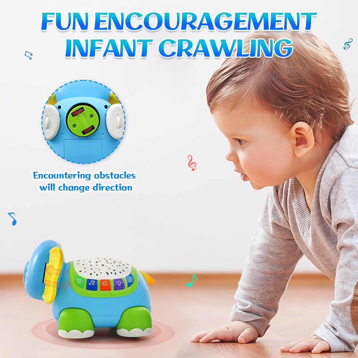 Musical Crawling Baby Toys with Light Safety Early Developmental Toy f ...