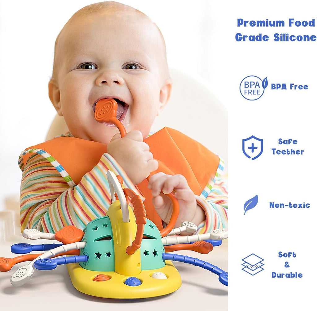 Silicone Pull String Sensory Toys for Baby, Food Grade Activity Toy, M ...