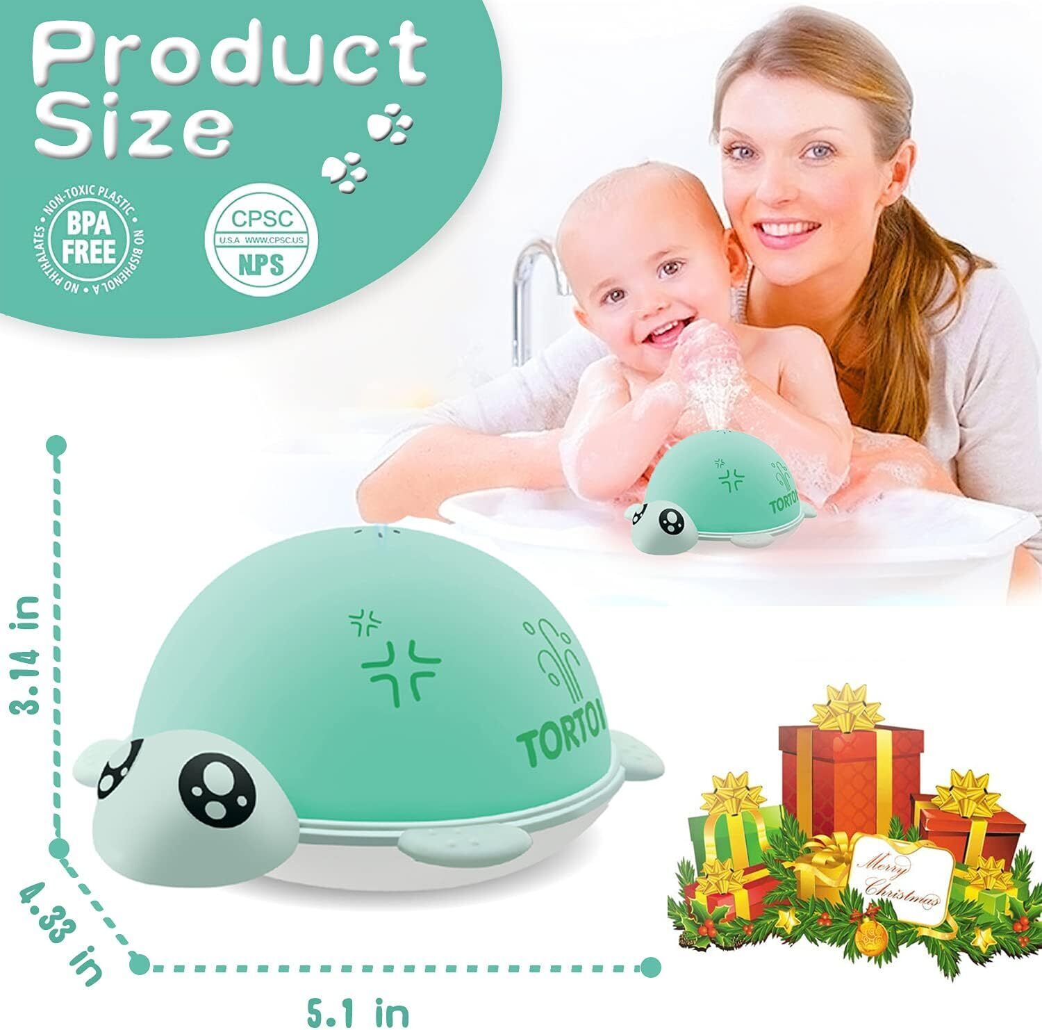Sprinkler Tortoise Bathtub Toys Automatic Light Up Bath Toys for Toddl – Biu Blaster