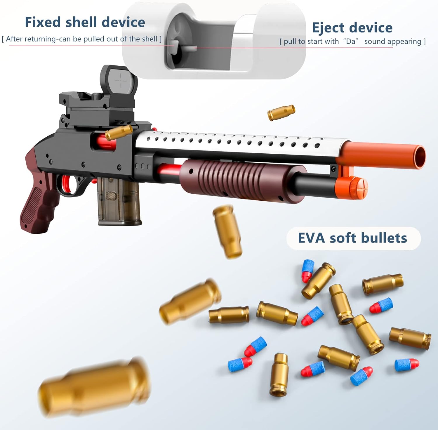 Shell ejecting Soft Bullet Ball Pellet Gun Realistic Bolt Action Dart ...