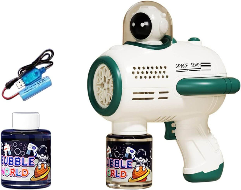 10 Holes Astronaut Electric Space Bubble Gun Blower wtih Rechargeable Biu Blaster