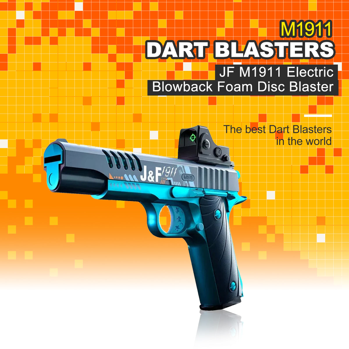 JF M1911 Electric Blowback Foam Disc Blaster – Biu Blaster