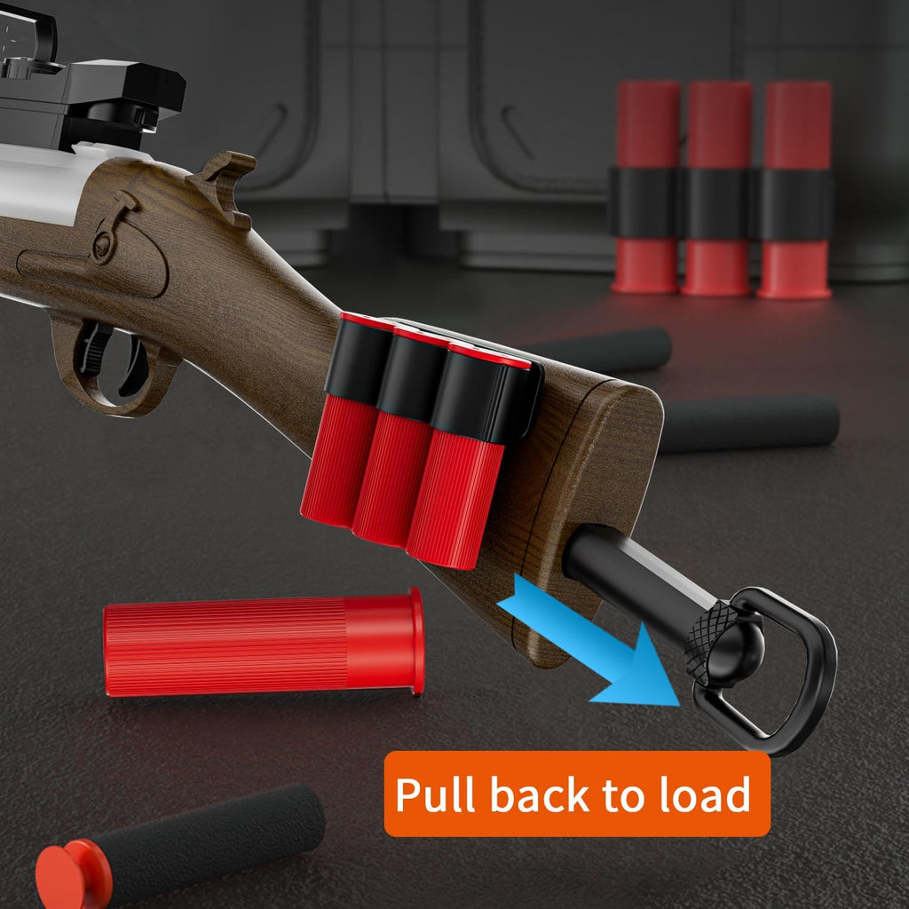 Toy Shotgun Shell Ejecting Toy ,Soft Bullets blaster, with 30 Bullets ...