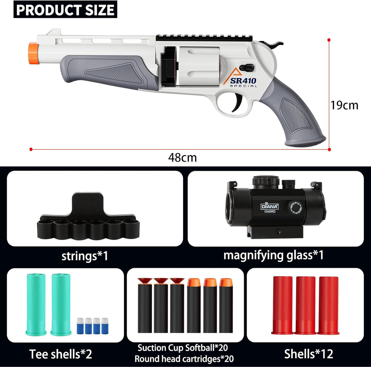 Toy Guns for Boys, Shotgun Foam Blaster, Enhanced Revolver Children Ou ...