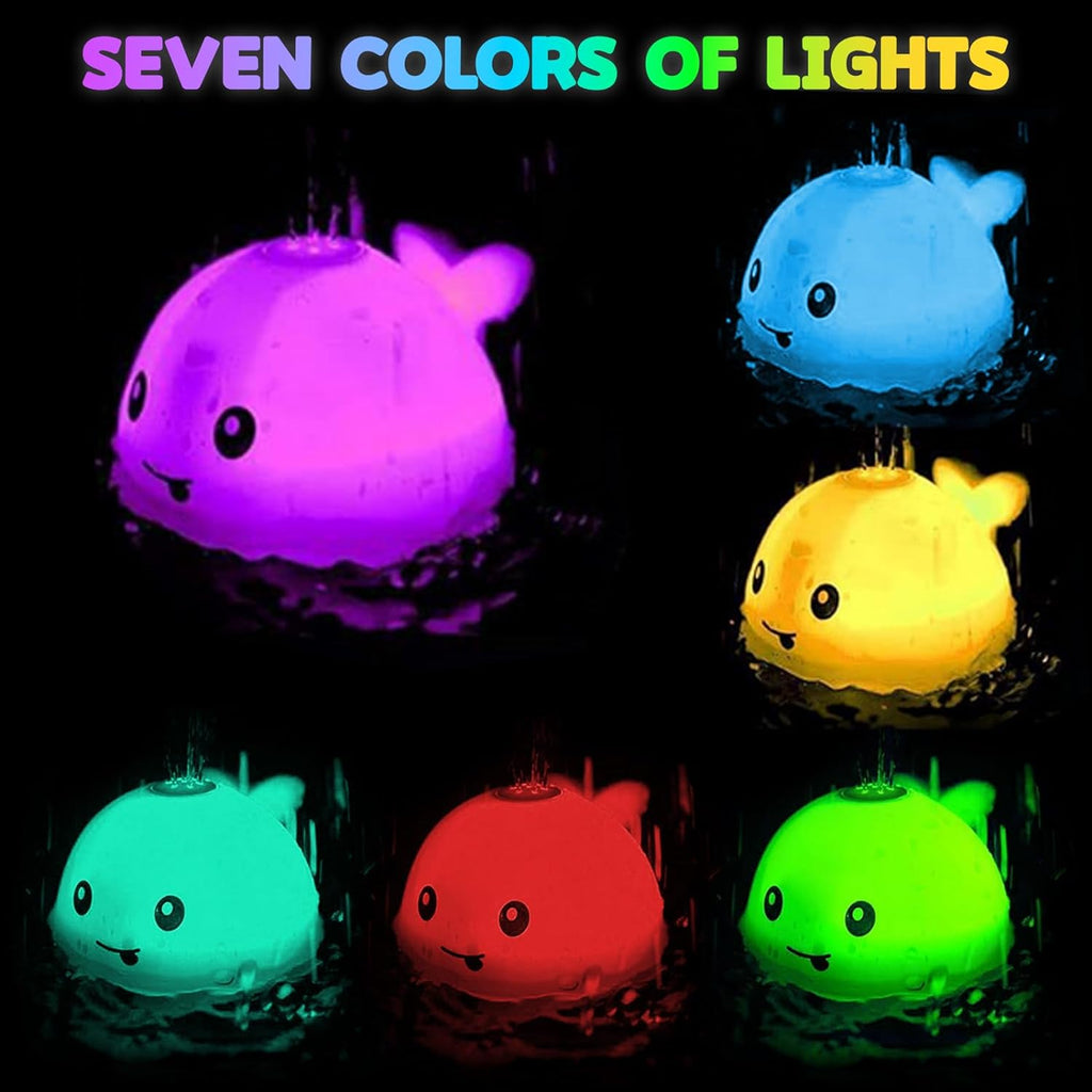 Baby Whale Bath Toys, Rechargeable Light Up for Kids Toddlers, Spray W ...