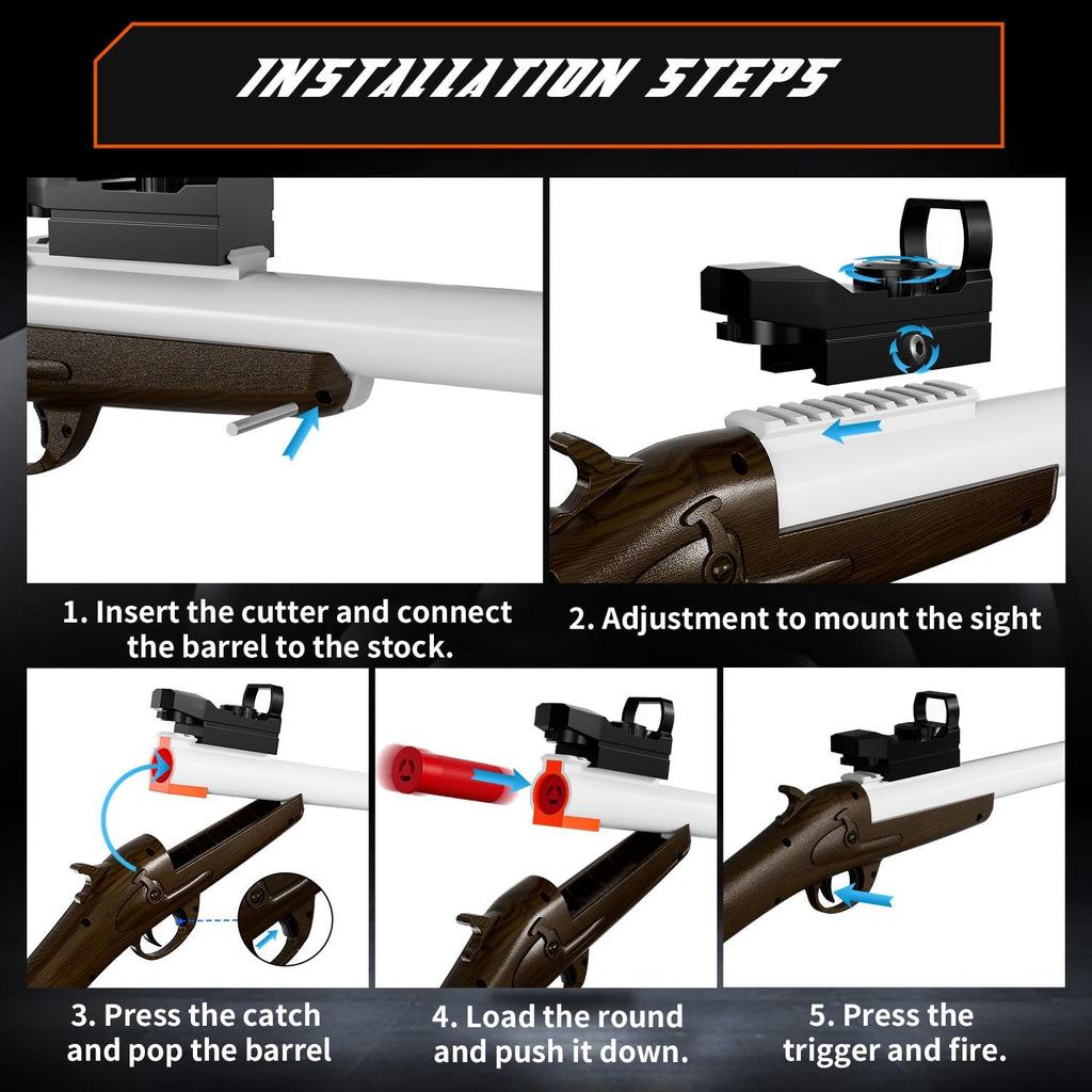 Toy Shotgun Shell Ejecting Toy ,Soft Bullets blaster, with 30 Bullets ...