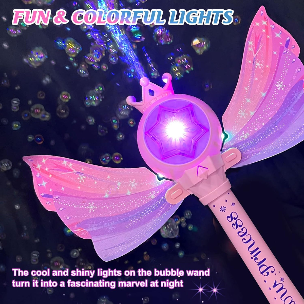 Bubble Princess Wand LED Light & Music Bubble Machine – Biu Blaster