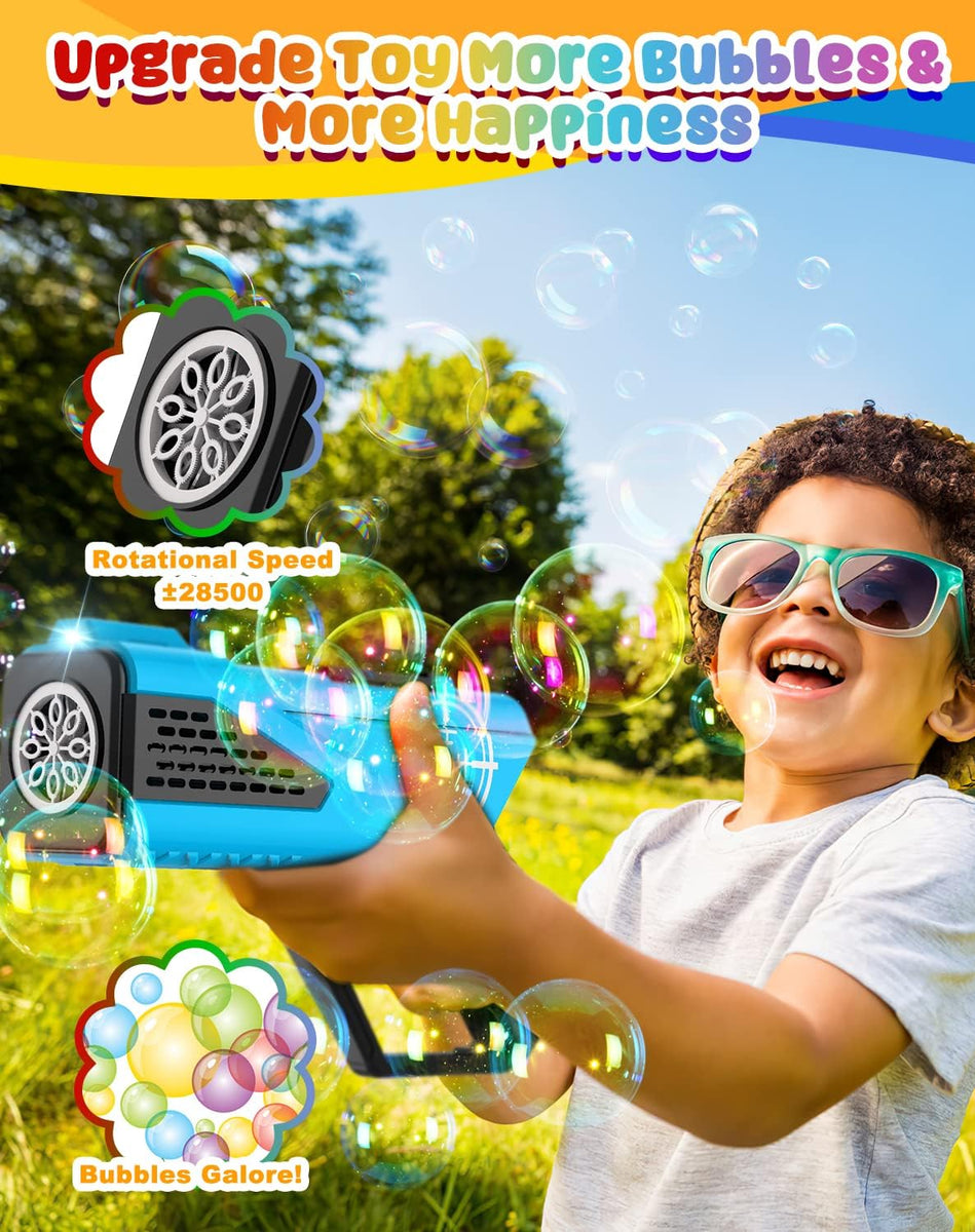 8-Hole Electric Full Automatic Bubble Machine Blower with Led Light ...