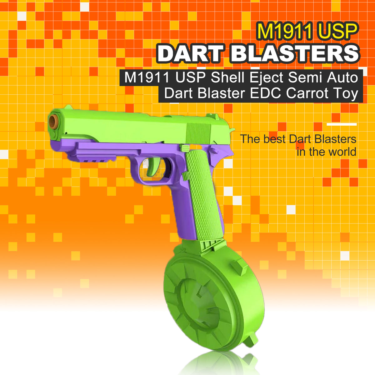 M1911 USP Shell Eject Semi Auto Dart Blaster EDC Carrot Toy – Biu Blaster