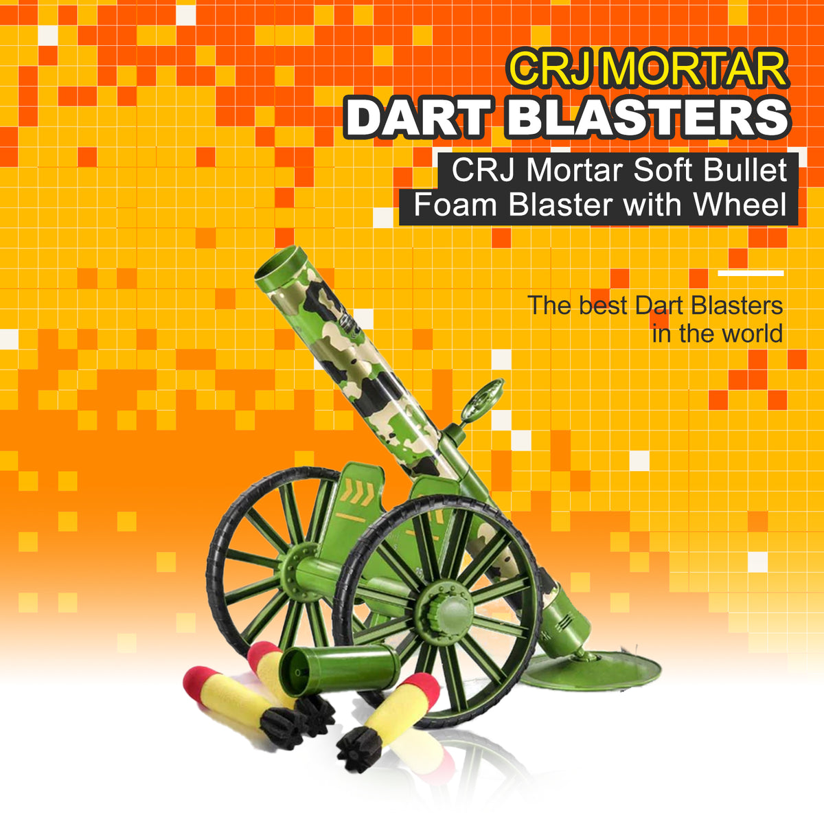 CRJ Mortar Soft Bullet Foam Blaster with Wheel – Biu Blaster