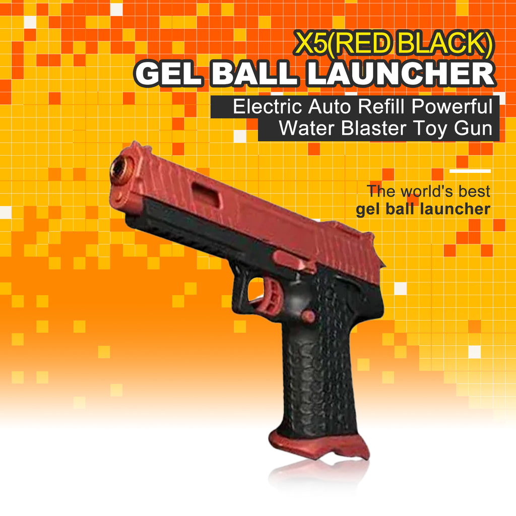 Electric Splatter X5 Gel Blaster Toy Gun - Red Black Color – Biu Blaster