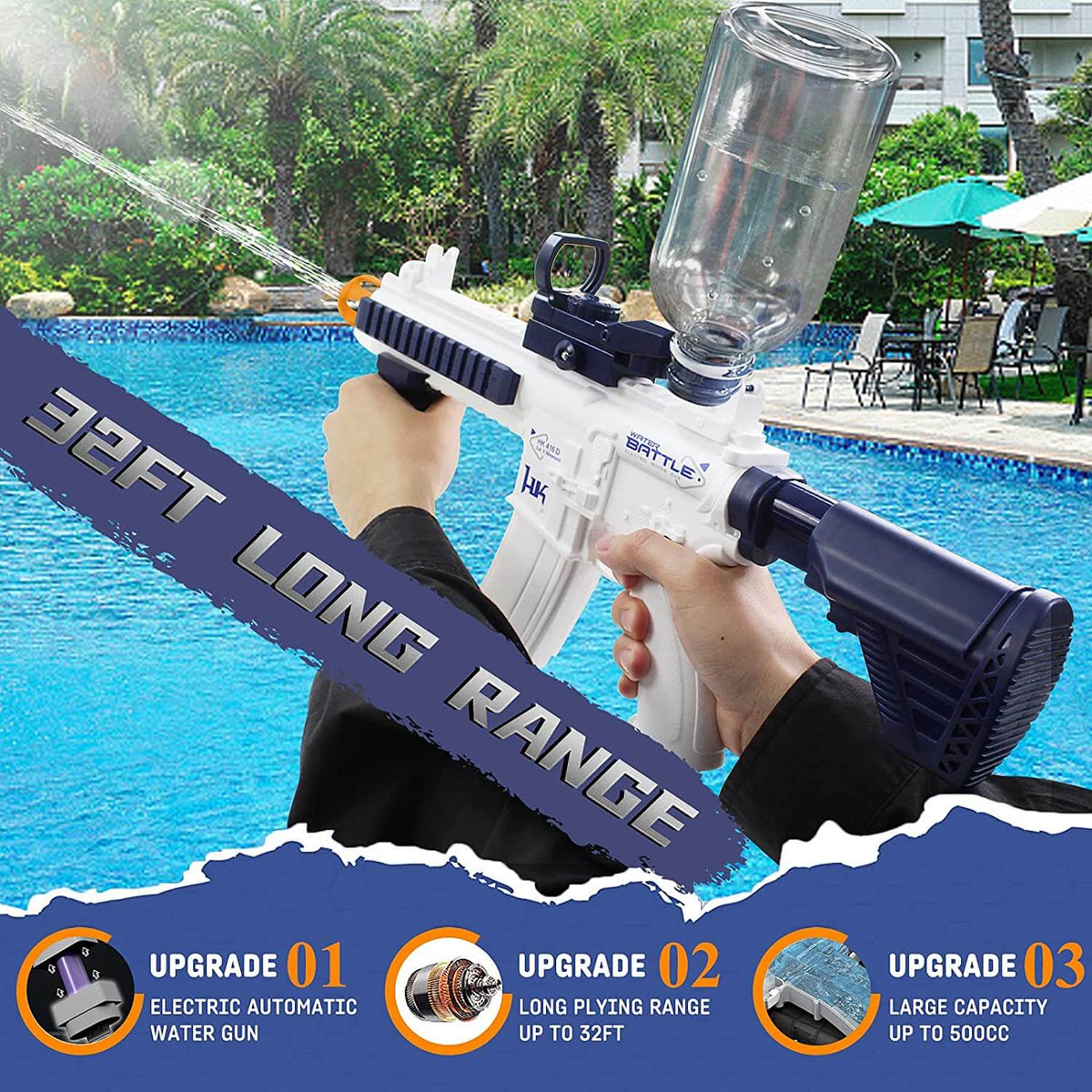 Outdoor Summer Toys Electric Water Blaster Automatic Squirt Gun – Biu ...
