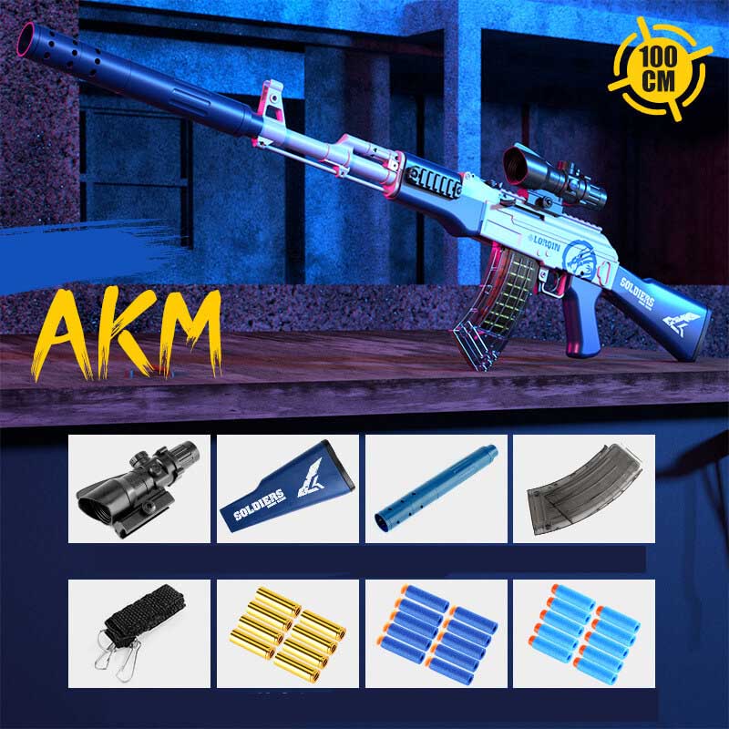 LC AKM Manual Mag-Fed Shell Ejecting Dart Blaster – Biu Blaster