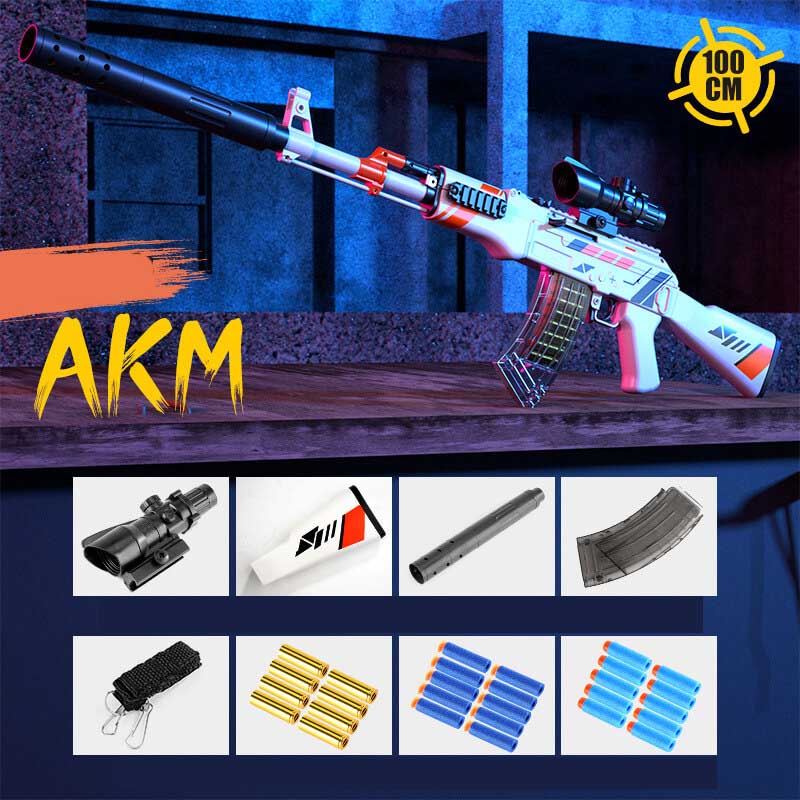LC AKM Manual Mag-Fed Shell Ejecting Dart Blaster – Biu Blaster