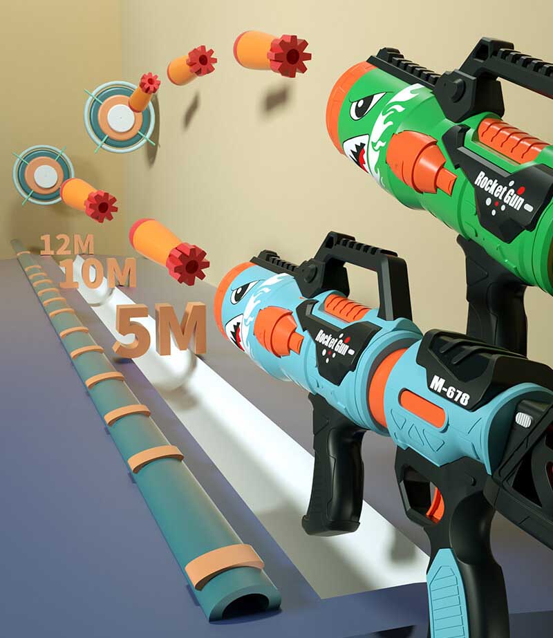 LZ059 Shark Manual Bazooka Rocket Launcher Foam Blaster – Biu Blaster