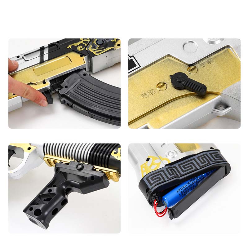 PUBG Golden QBZ Electric Mag Fed Gel Ball Blaster – Biu Blaster