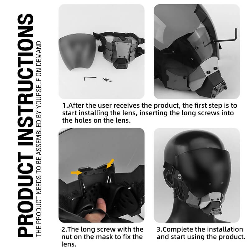 Wosport Tactical Antifog Lens Cyberpunk Full Face Commander Mask – Biu ...