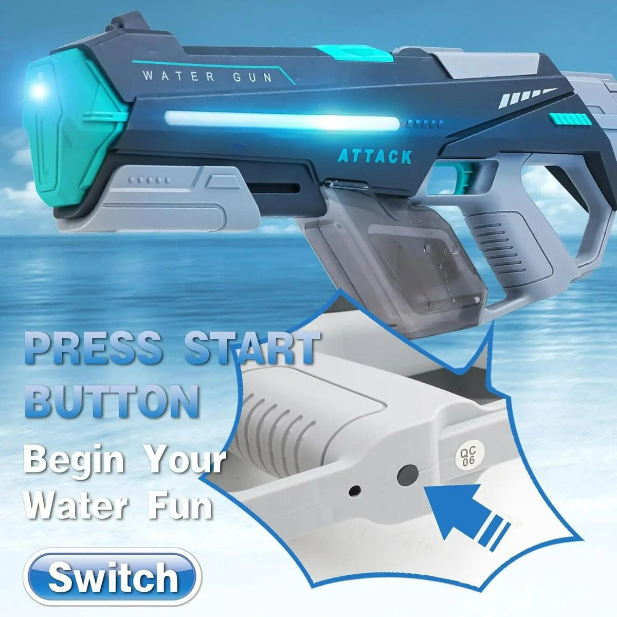 Fully Automatic Electric Continuous Firing Pull-Out Water blaster Toys ...